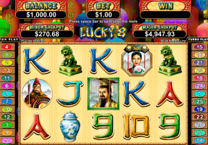 Lucky 8 Progressive Online Slot - 5 Reels, 25 Paylines